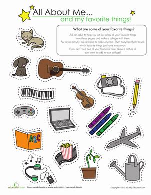 My Favorite Things Worksheet