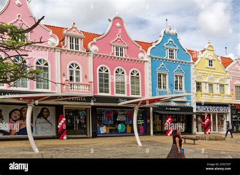 Plaza Daniel Leo Historic Pastel Buildings Businesses Shops