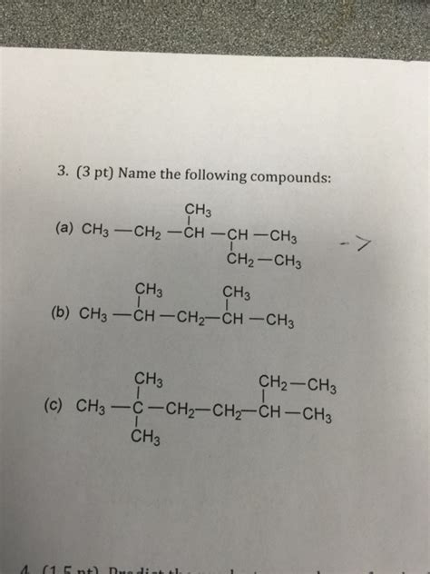 Solved Name the following compounds: | Chegg.com