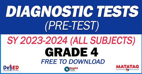 Grade 4 Diagnostic Tests Pre Tests Sy 2023 2024 Deped Click
