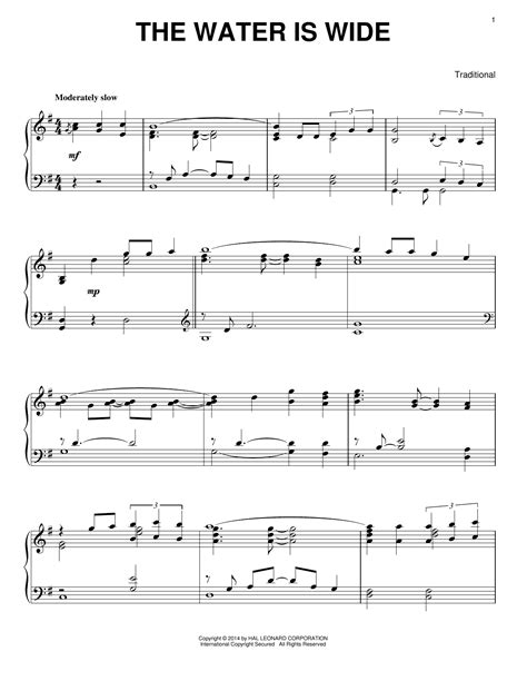 Water Is Wide By Traditional Sheet Music For Piano Solo At Sheet Music