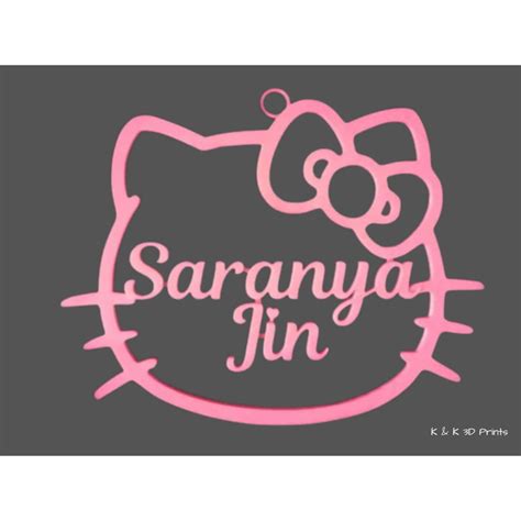 Personalized Customized Hello Kitty With Name In Cursive Wall Decor Shopee Philippines