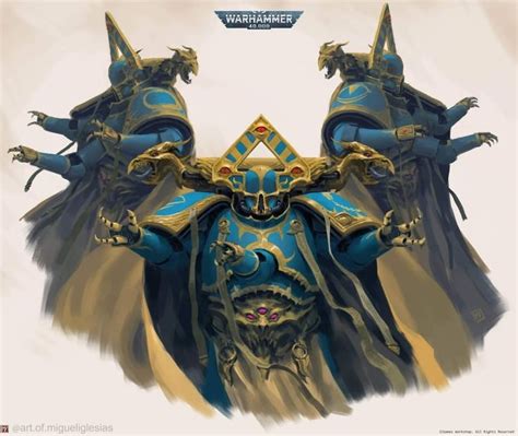 Warhammer 40k Artwork — Thousand Sons Sorcerers By Warhammer