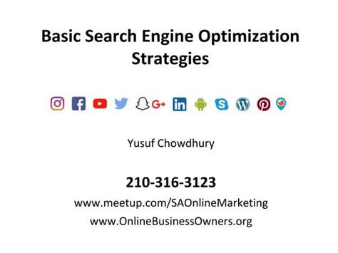 Basic Search Engine Optimization Strategies Ppt