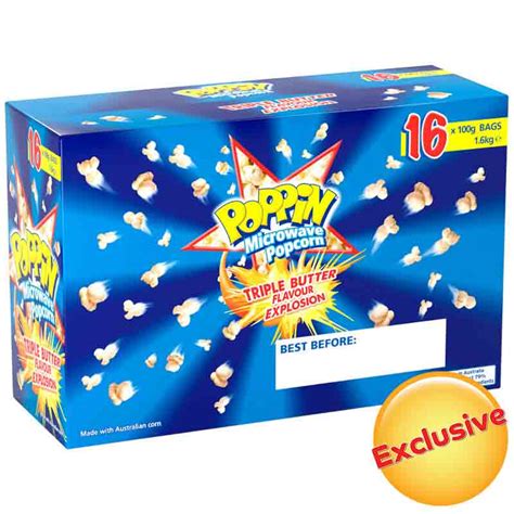 Poppin Popcorn Microwave Triple Buter 16 Kg Pack 16 Order Online