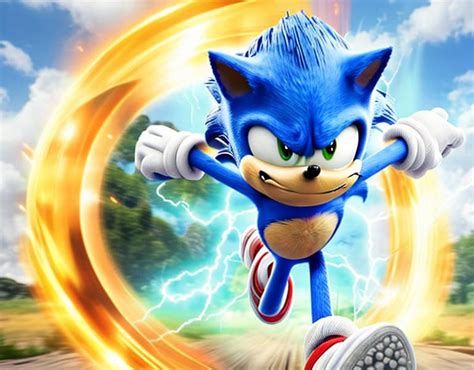 Sonic Corriendo Con Rayos Supersonicos Y Con El Logo