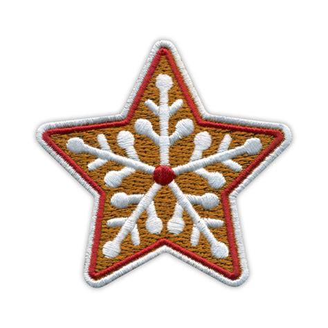 Gingerbread Star Embroidered Patch Badge