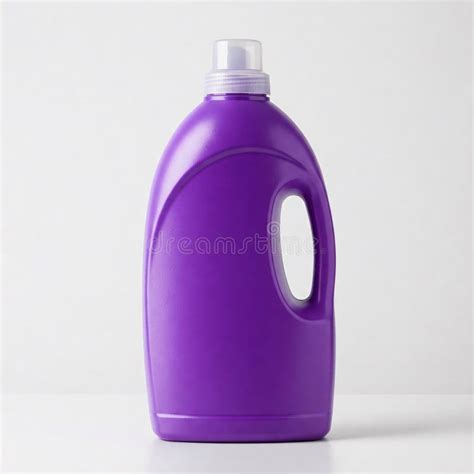 Purple Plastic Bottle Of Liquid Laundry Detergent On A White Background Stock Illustration