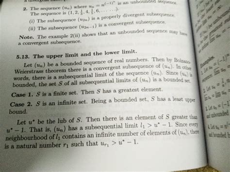 sequences and series problem in understanding upper limit and lower