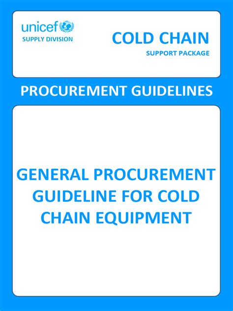 General Procurement Guidelines Cold Chain Pdf Procurement