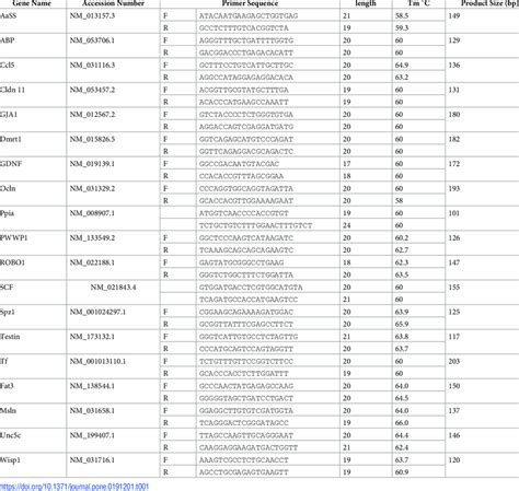 primers used for validation of microarray genes download table