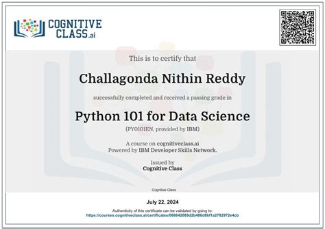 Challagonda Nithin Reddy On Linkedin Python Datascience Ibm Learning