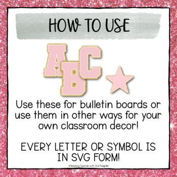 Bulletin Board Letters Varsity Letters In Light Pink Tpt