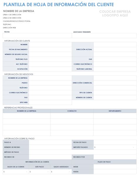 Plantillas Y Formularios Gratuitos De Información De Clientes Smartsheet