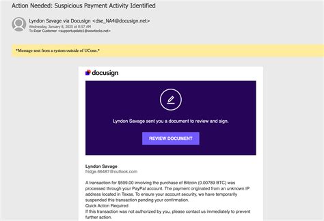 Docusign Phishing Email