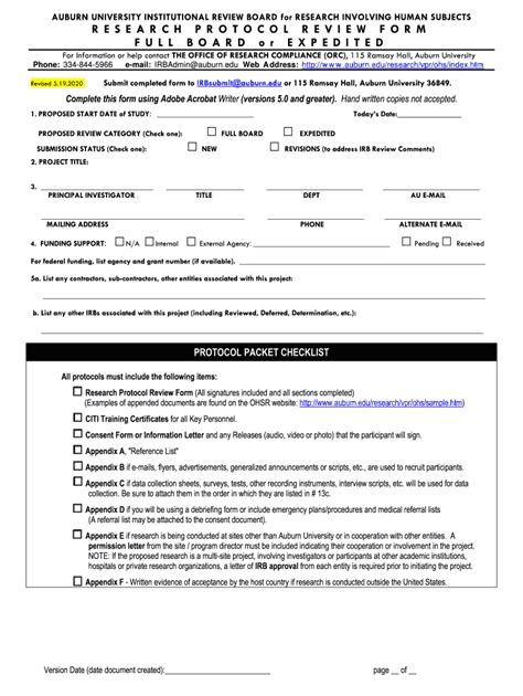 Fillable Online Irb Protocol Review Form Fax Email Print Pdffiller