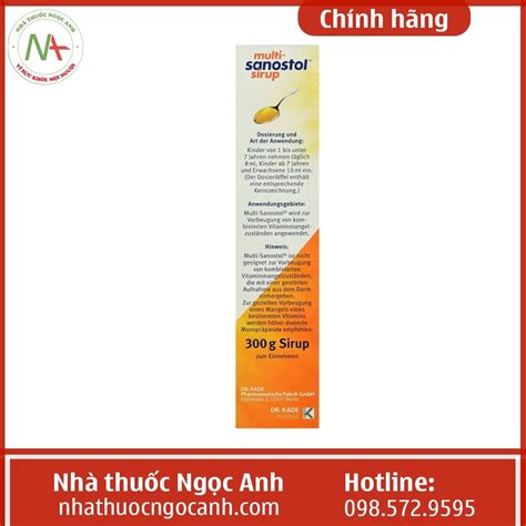 Thuốc Multi Sanostol Sirup Số 1 Cách Dùng Giá Bao Nhiêu Mua ở đâu