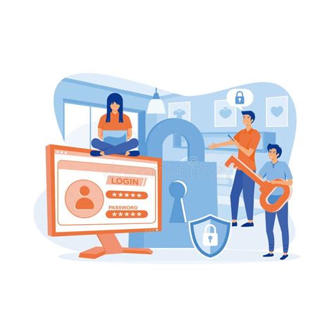 Modern Flat Design Concept Of Data Protection For Website And Mobile