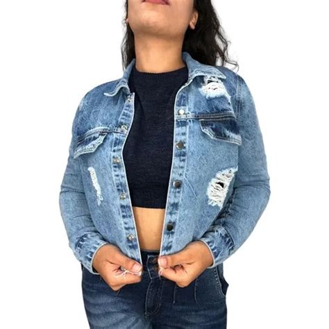Jaqueta Feminina Cropped Sarja Aky Jeans Shopee Brasil