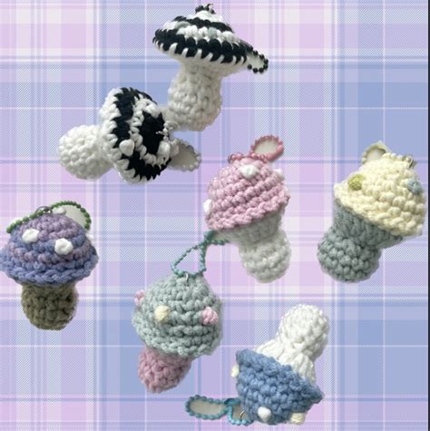 달콤한 버섯 뜨개키링 핸드메이드 인형 가방고리 핸드폰키링 에이블리