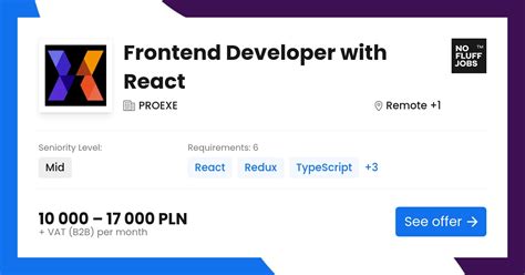 Frontend Developer With React Job Frontend Proexe Warszawa No