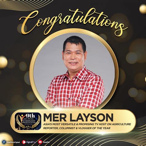 One Ph Congratulations Sa Ating Magsasakang Reporter Na Si Mer Layson Na Kinilalang “asias