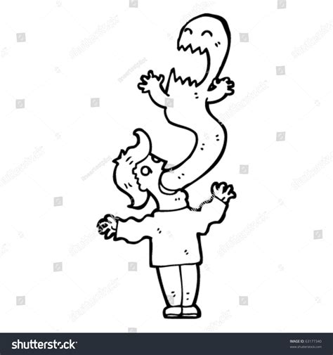 Ghost Leaving Mans Body Cartoon Stock Vector Royalty Free 63177340