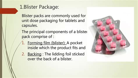 Pharmaceutical Packaging Tablet And Capsules Pptx