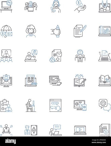 Communication And Feedback Line Icons Collection Dialogue Interaction