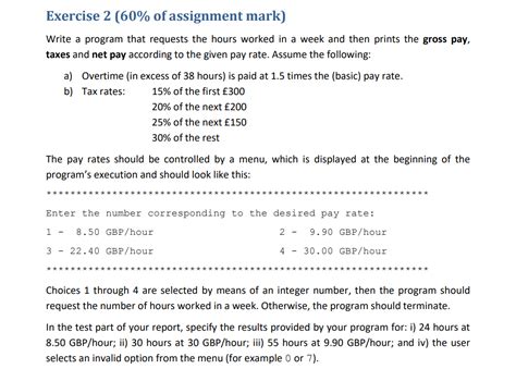Solved Exercise 2 60 Of Assignment Mark Write A Program