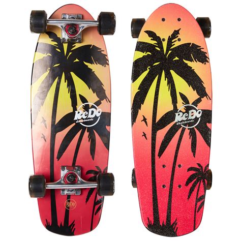 Redo Skateboard Co Shorty Cruiser Pink Palm Skateboard