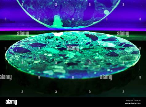 Concrete Sample Analysis Sample Of Concrete Being Analysed Under A