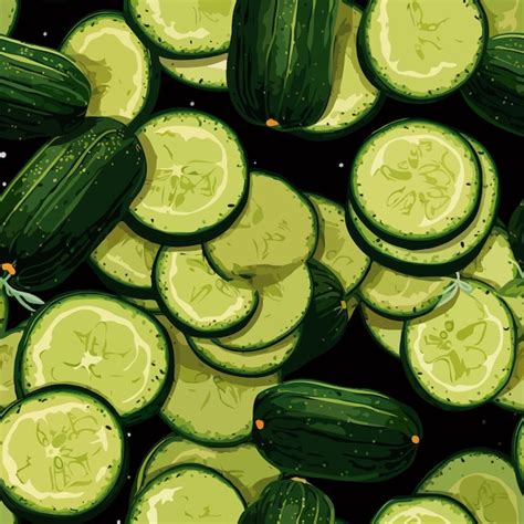 Premium Vector Seamless Colorful Cucumber Pattern