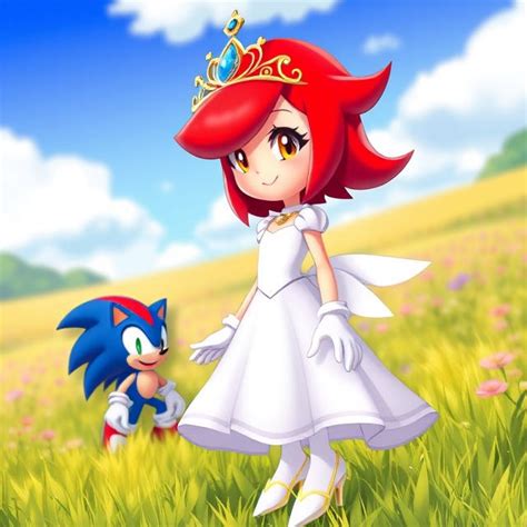 Princess Elise With Sonic In The Field By Meteorite36 On Deviantart