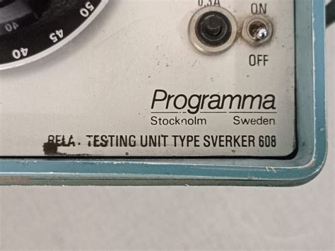 Used Programma Relay Testing Unit Type Sverker 608 Orbit Surplus