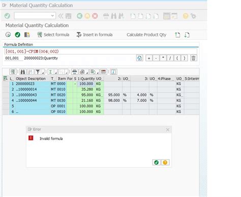 Formula In Material Quantity Calculation Sap Community