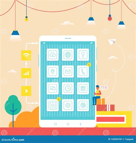 Developer On Books Thinking Vector Illustration Stock Vector