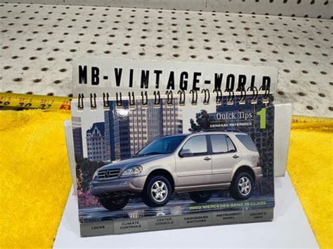 Genuine Mercedes 2002 W163 Ml320 Ml500 55 Owners Quick Tips Small Oem