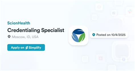 Credentialing Specialist Scionhealth Simplify Jobs