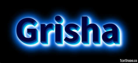 Grisha 3d With Blue Glow Text Effect Generator