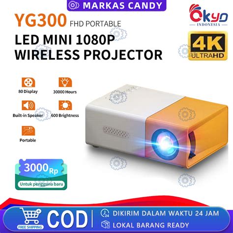 Jual Proyektor Mini YG300 Portable Led Mini Proyektor Hp Mini Home Theater HDMI Mini Proyektor