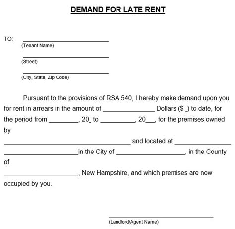 Free Printable Late Rent Notice Templates Word Best Collections