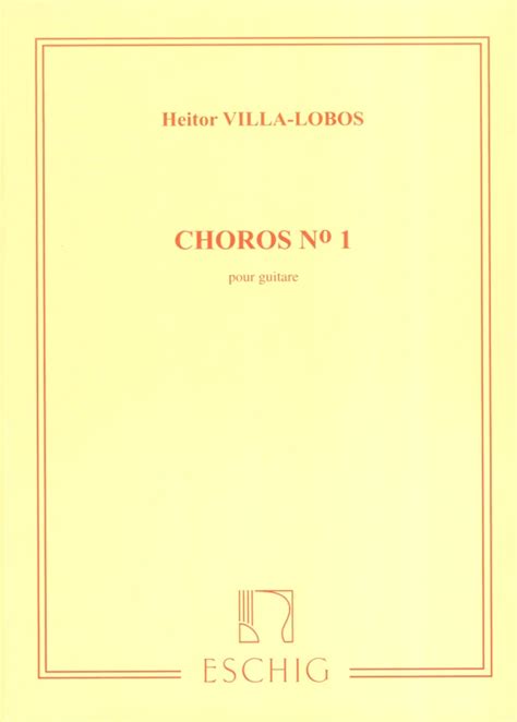 Choros No 1 De Heitor Villa Lobos Acheter Dans La Boutique De
