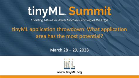 Tinyml Summit 2023 Paneldiscussion Tinyml Application Throwdown What Application Area Has