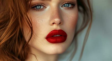 Ai Generated Red Lipstick Makes A Girl Look Gorgeous 37038460 Stock