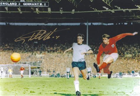 Geoff Hurst Signed 12x8 Colour Photo Pictured Scoring His Hat Trick