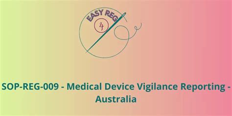 Medical Device Vigilance Reporting Australia 4easyreg