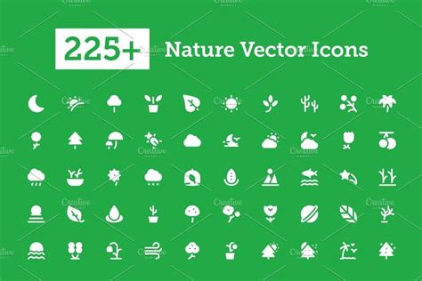 225 Nature Vector Icons Nature Icons Vector