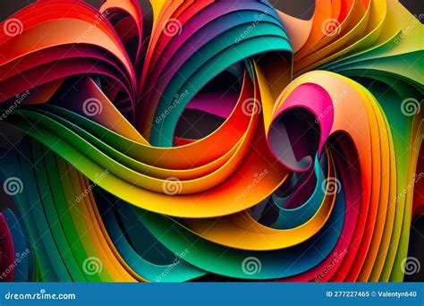 Multicolored Abstract Background With Curved Lines And Curves Of Varying Colors Generative AI