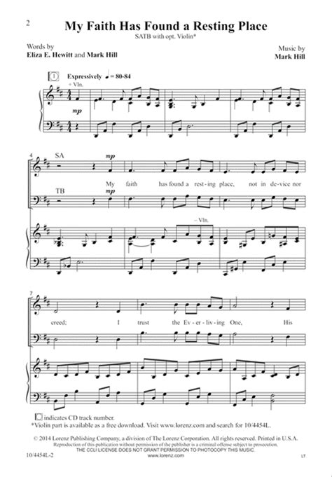 My Faith Has Found A Resting Place Choir Piano Accompaniment 4 Part